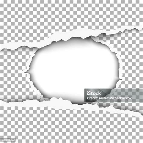 벡터는 찢어진된 가장자리 부드러운 그림자와 종이의 중간을 납치 첫 번째 구멍에서 흰색 배경으로 둥근 창 텍스트에 대 한 공간을 가진 이중 바닥입니다 서식 파일 종이 디자인