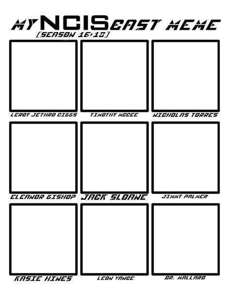 My Ncis Season 16 18 Cast Meme Template By Juhaszmaria On Deviantart