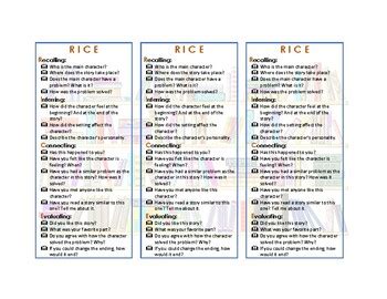 Reading Comprehension Questions Bookmarks By Elementary Antics LC
