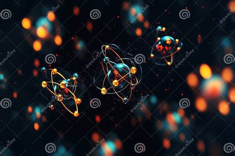 Dynamic Representation Of Atomic Structures With Glowing Particles In A Dark Space Environment