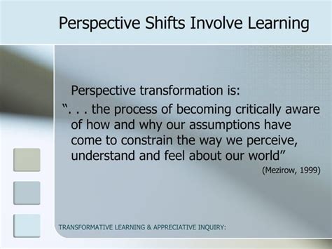 Transformative Learning And Appreciative Inquiry V21 Ppt Business Business And Finance
