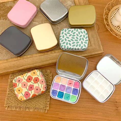 Portable12 Grid 수채화 상자 빈 페인트 팔레트 여행 그림 스케치 보습 상자 수채화 페인트 상자 Aliexpress