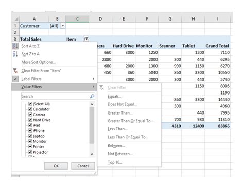 Windows And Office Pivot Table Filtering