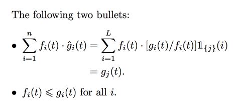 Math Mode How To Write An Aligned Equation With Itemize Centred Bullets In Latex TeX