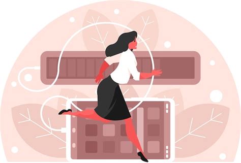 Premium Vector Businesswoman Run On Progress Bar Progress Indicator