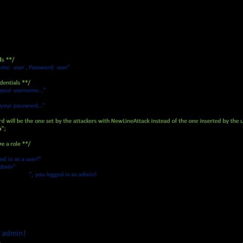 example of a hidden new line attack the java source code looks normal