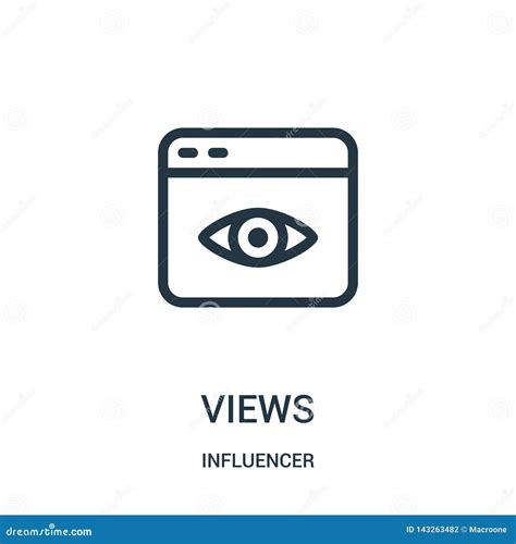 Views Icon Vector From Influencer Collection Thin Line Views Outline Icon Vector Illustration