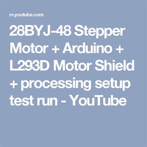 28byj 48 Stepper Motor Arduino L293d Motor Shield Processing