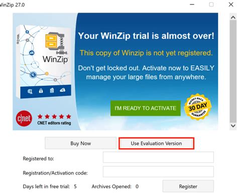 KB Corel WinZip Trial Period