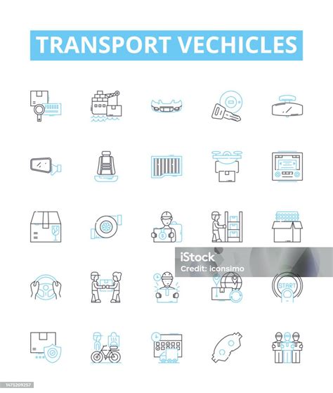 수송 차량 벡터 라인 아이콘을 설정합니다 자동차 버스 트럭 밴 비행기 보트 오토바이 그림 개요 개념 기호 및 기호 4x4 자동차에 대한 스톡 벡터 아트 및 기타 이미지
