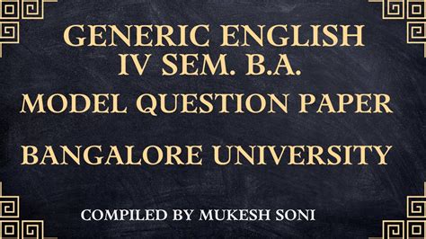 Model Question Paper 4th Sem Ba Bu Generic English Nep Syllabus Youtube