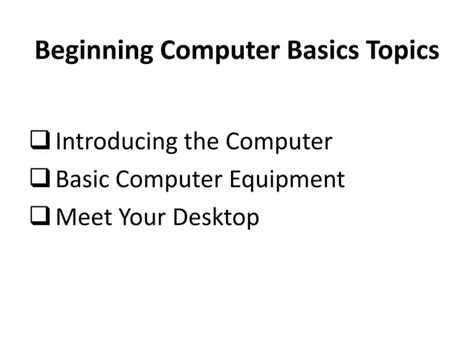 Beginning Computer Basics Pdf Operating Systems Computer Software