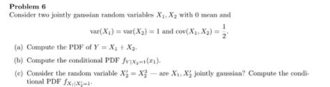 Solved Problem 6 Consider Two Jointly Gaussian Random