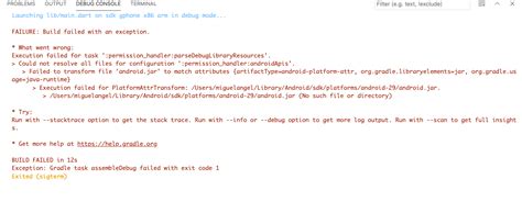 Execution Failed For Task Permission Handler Parsedebuglibraryresources Issue