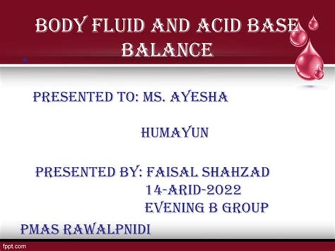 Body Fluid And Acid Base Balance Ppt
