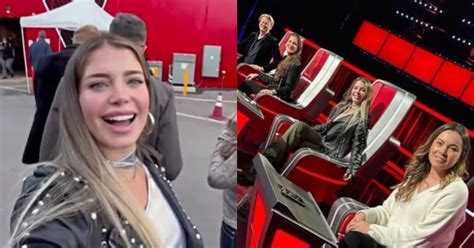 Flavia Laos Caus Conmoci N Al Aparecer En El Set De The Voice En Universal Studios Hollywood