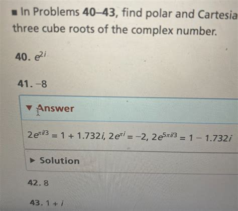 in problems 40 43 ﻿find polar and cartesia three