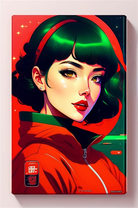 Lexica Photo Of сute Brunette With Green Eyes And Red Lips In The Space Style Of Laurie