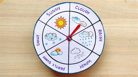 Weather Clock Making Using Paper Season Clock Model Idea For Project Handmade Clock Easy