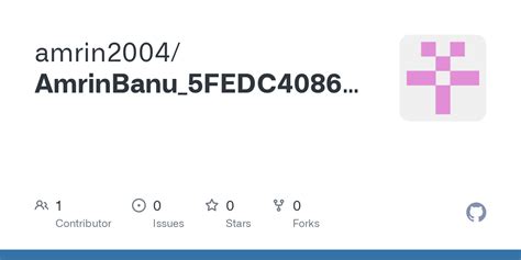GitHub Amrin AmrinBanu FEDC C DF A DEB DE