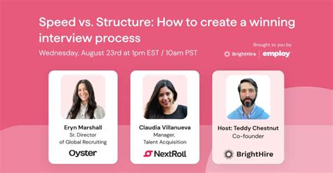Eryn Marshall On Linkedin Speed Vs Structure How To Create A Winning Interview Process