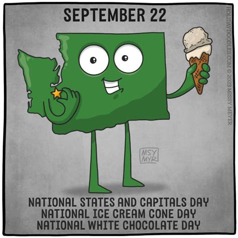 September 22 Every Year National States And Capitals Day National Ice Cream Cone Day