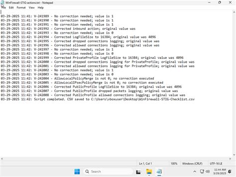 cybersecurity project windows defender firewall stig script xs tech