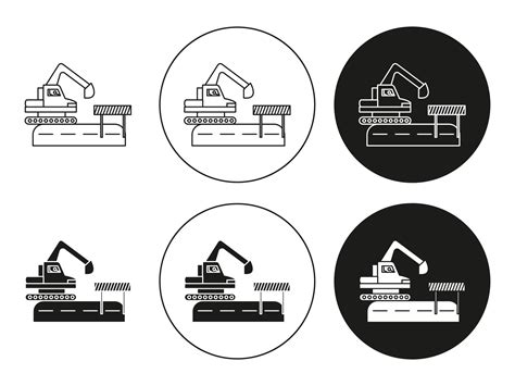 Road Construction Outline Icon Drawing Set Road Construction For App