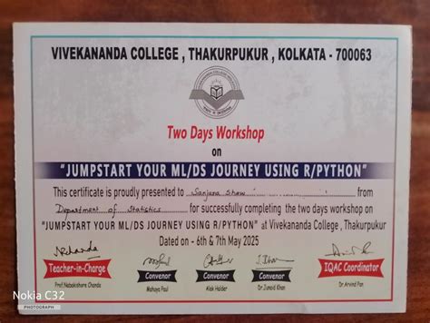 I Am Happy To Share That I Had Completed A Two Days Workshop On Jumpstart Your Machine Learning