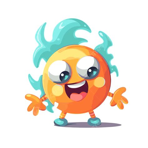 Clipart Elektron Karakter Kartun Oranye Memamerkan Sikap Goyangnya Vektor Elektron Clipart