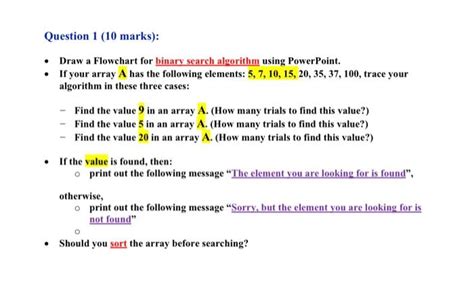 Solved Question Marks Draw A Flowchart For Binary Chegg