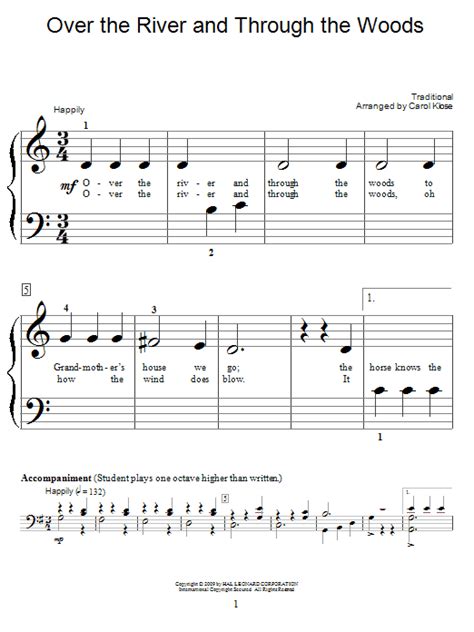 Traditional Over The River And Through The Woods Sheet Music And Chords