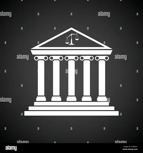 Courthouse icon. Black background with white. Vector illustration Stock Vector Image & Art - Alamy
