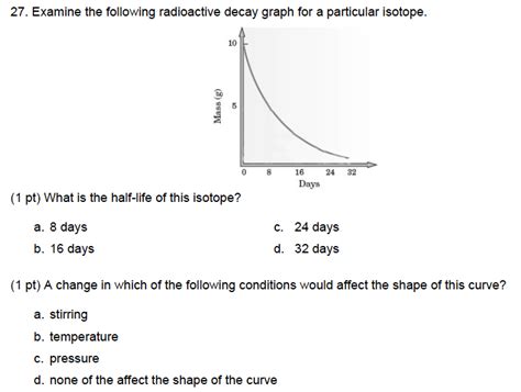 Solved Examine The Following Radioactive Decay Graph For A Chegg
