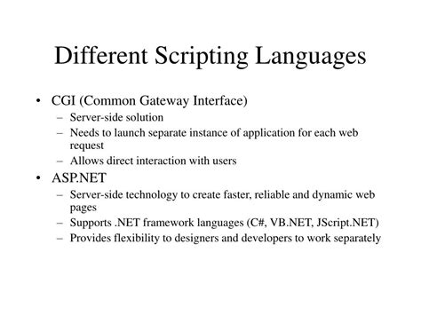 Ppt Scripting Languages Powerpoint Presentation Free Download Id