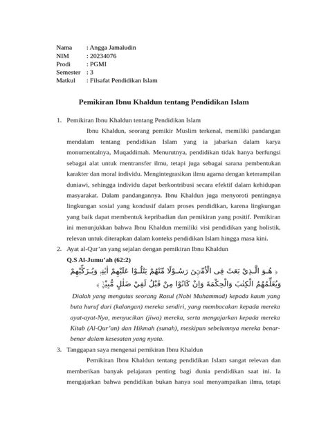 Pemikiran Ibnu Khaldun-Angga | PDF