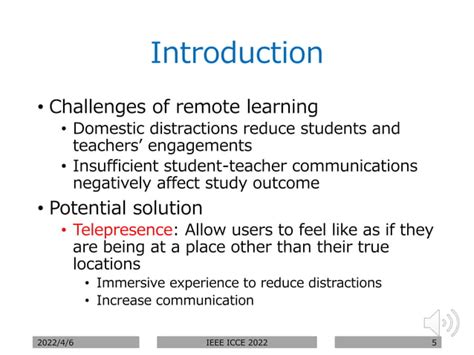 A Telepresence Based Remote Learning System Ppt