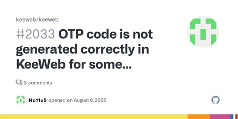 Otp Code Is Not Generated Correctly In Keeweb For Some Services · Issue