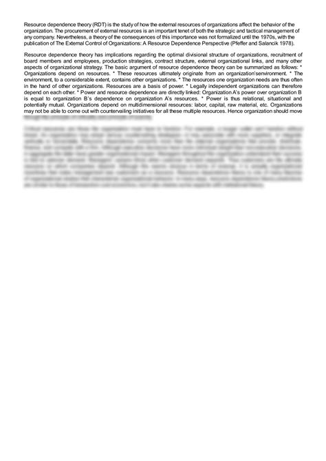 Solution Resource Dependence Theory Studypool Solution Resource Dependence Theory Studypool