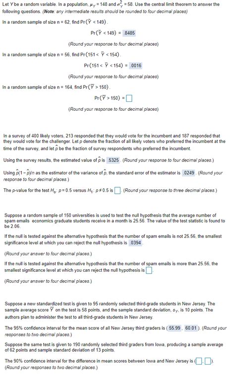Solved Let Ybe A Random Variable In A Population Hy 148