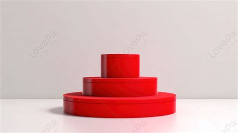 제품 쇼케이스 흰색 배경을 사용한 미니멀한 3d 렌더링의 멋진 빨간색 연단 연단 배경 빨간색 배경 미니멀 배경 이미지 Hd 연단 빨간색 미니멀 배경 사진 무료