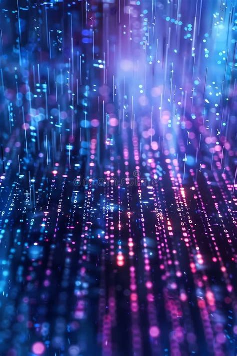 Cybersecurity Data Shield Binary Code Rain Generative Ai Illustration