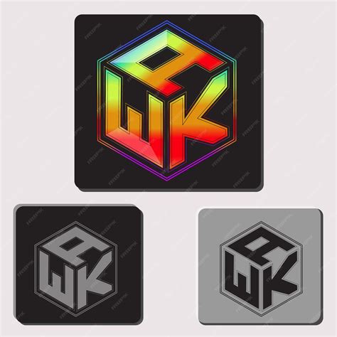 Premium Vector Initial Letters Awk Polygon Logo Design Vector Image