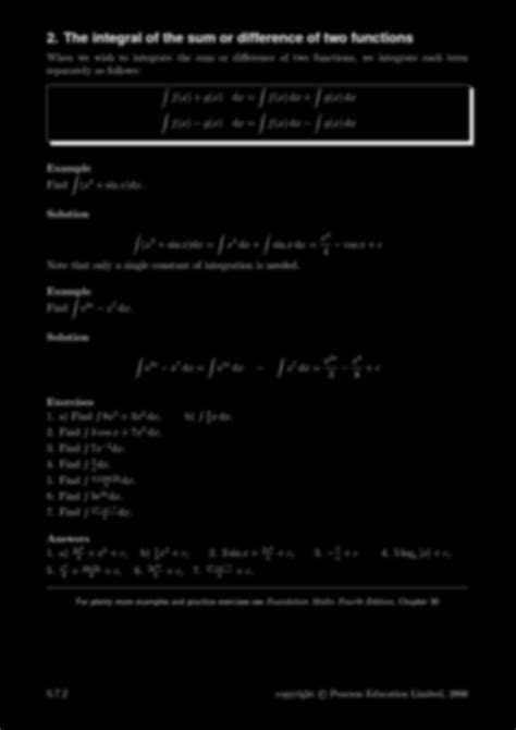 Solution 6 7 Linearity Rules Of Integration Studypool