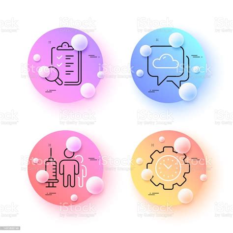 검사 일기 예보 및 의료 예방 접종 최소 선 아이콘 웹 응용 프로그램 인쇄용 벡터 3차원 형태에 대한 스톡 벡터 아트 및 기타 이미지 3차원 형태 건강관리와 의술