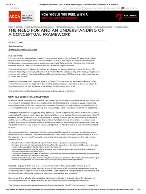 Conceptual Frameworks F7 Financial Reporting Acca Qualification