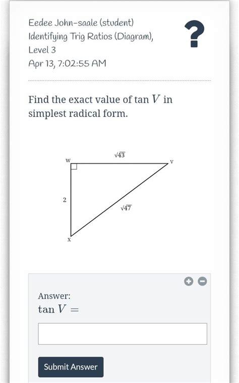 Eedee John Saale Babe Identifying Trig Ratios Diagram Level 3 Apr