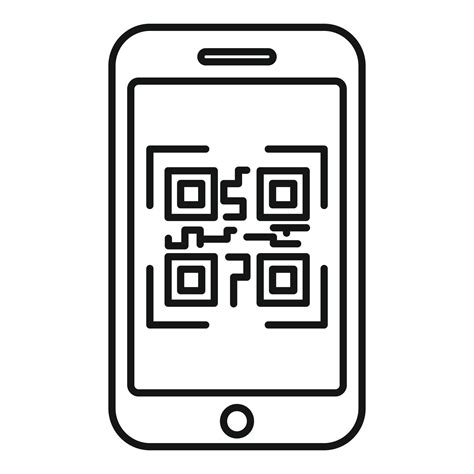 Smartphone Qr Code Icon Outline Style Vector Art At Vecteezy