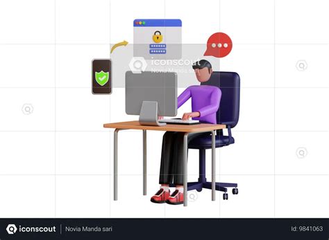 Man Giving Two Factor Authentication Security 3d Illustration Free Download Design