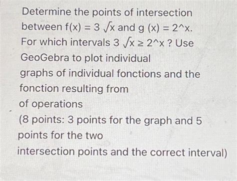 solved determine the points of intersection between f x